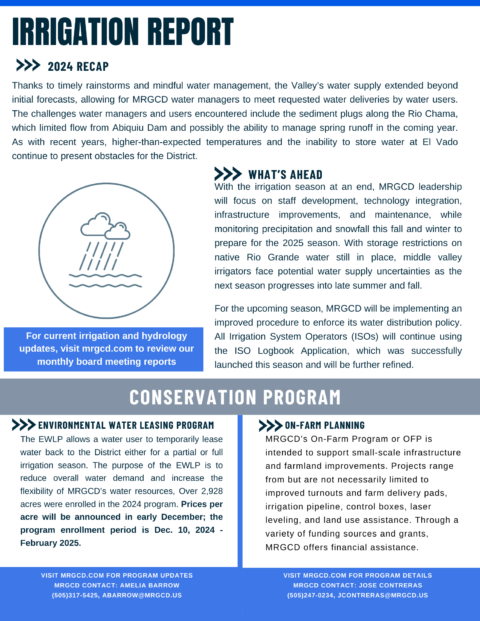 '24 Irrigation Season Wrap-Up - MRGCD