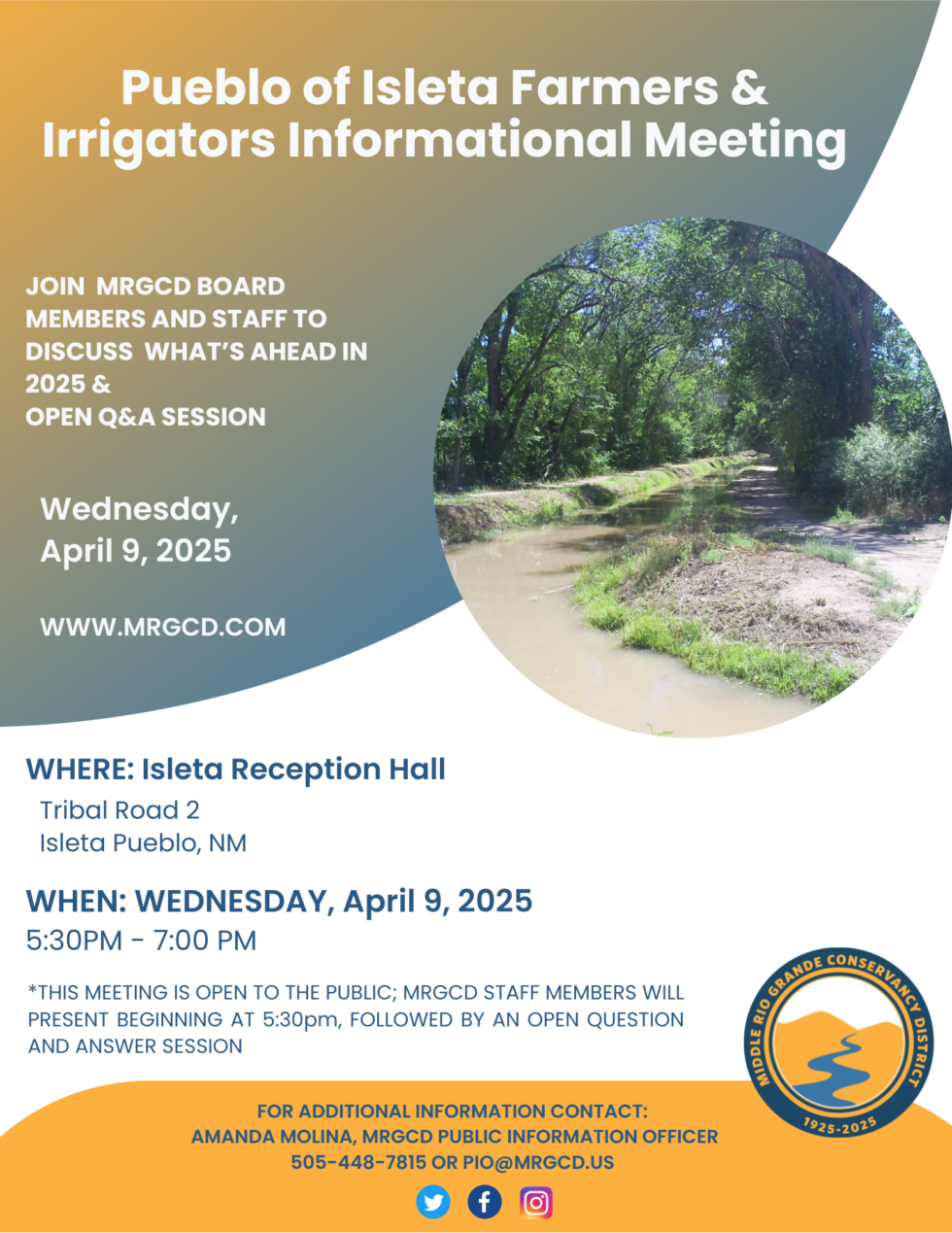 Pueblo of Isleta Farmers & Irrigators Meeting - MRGCD
