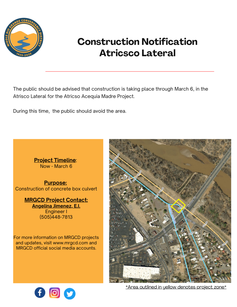 Construction Notification: Atrisco Lateral - MRGCD